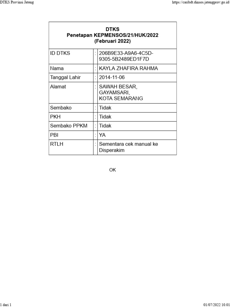 Dtks Kayla Zhafira Rahma 2022 | PDF