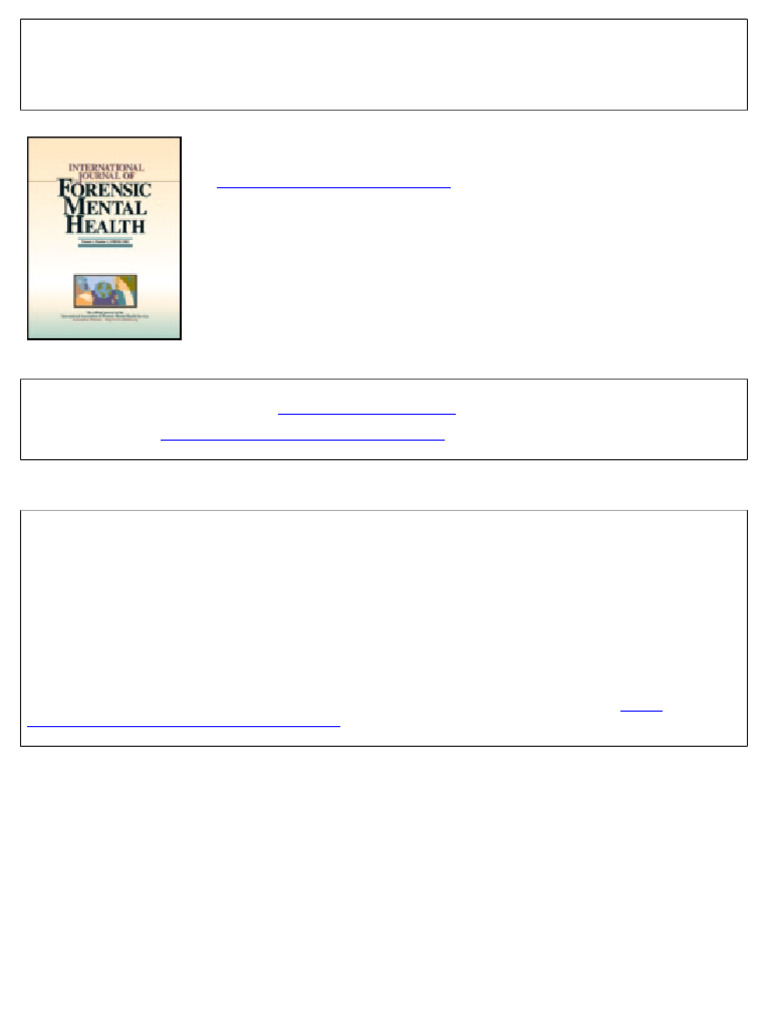 The HCR-20 Version 3 A Case Study in Risk Formulation. Logan, 2014 | PDF | Risk | Violence