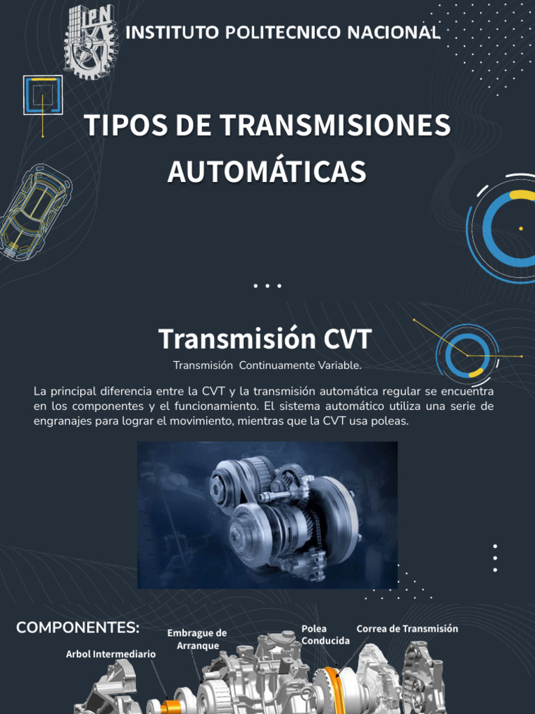 Tipos de Transmisiones Automaticas | PDF | Transmisión automática | Transmisión manual