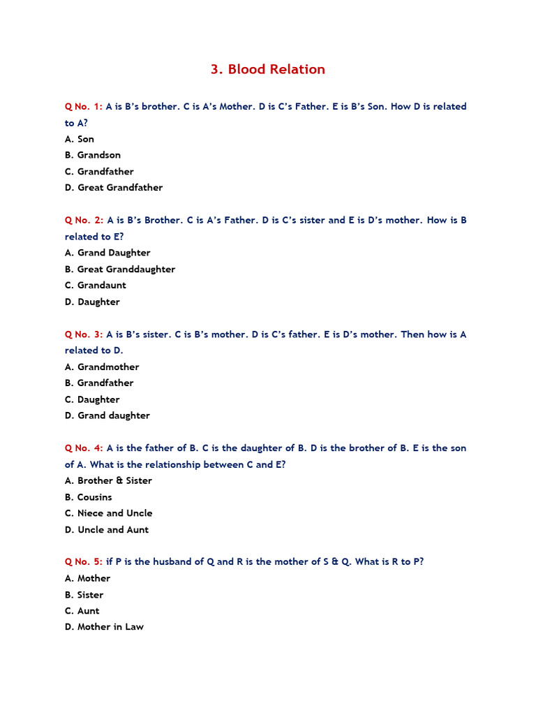 3 Blood Relation | PDF