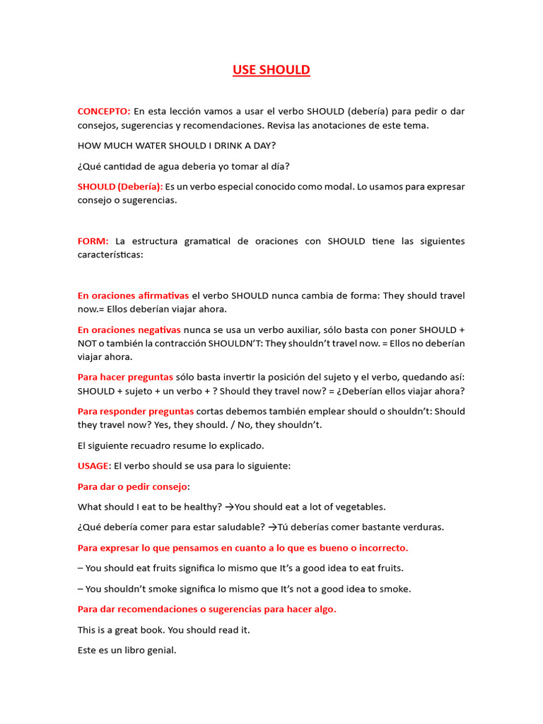 USE SHOULD | PDF