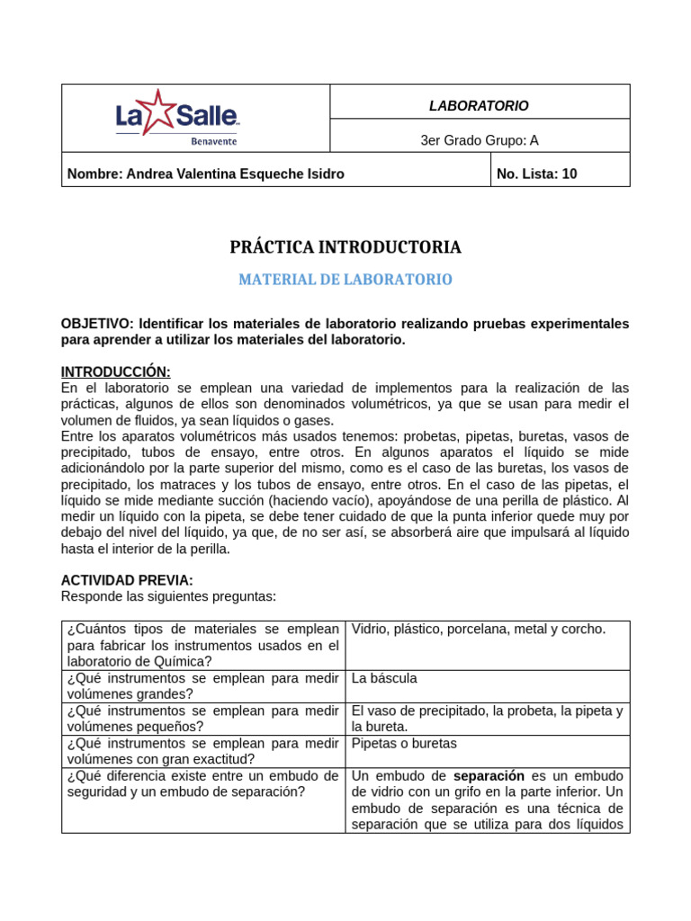 P1 Materiales de Laboratorio | PDF | Laboratorios