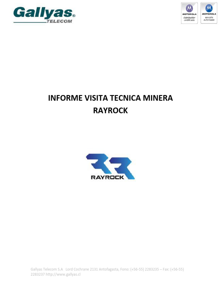 Informe Técnico Minera Rayrock Rev JSM | PDF | Electrónica | Tecnología ...