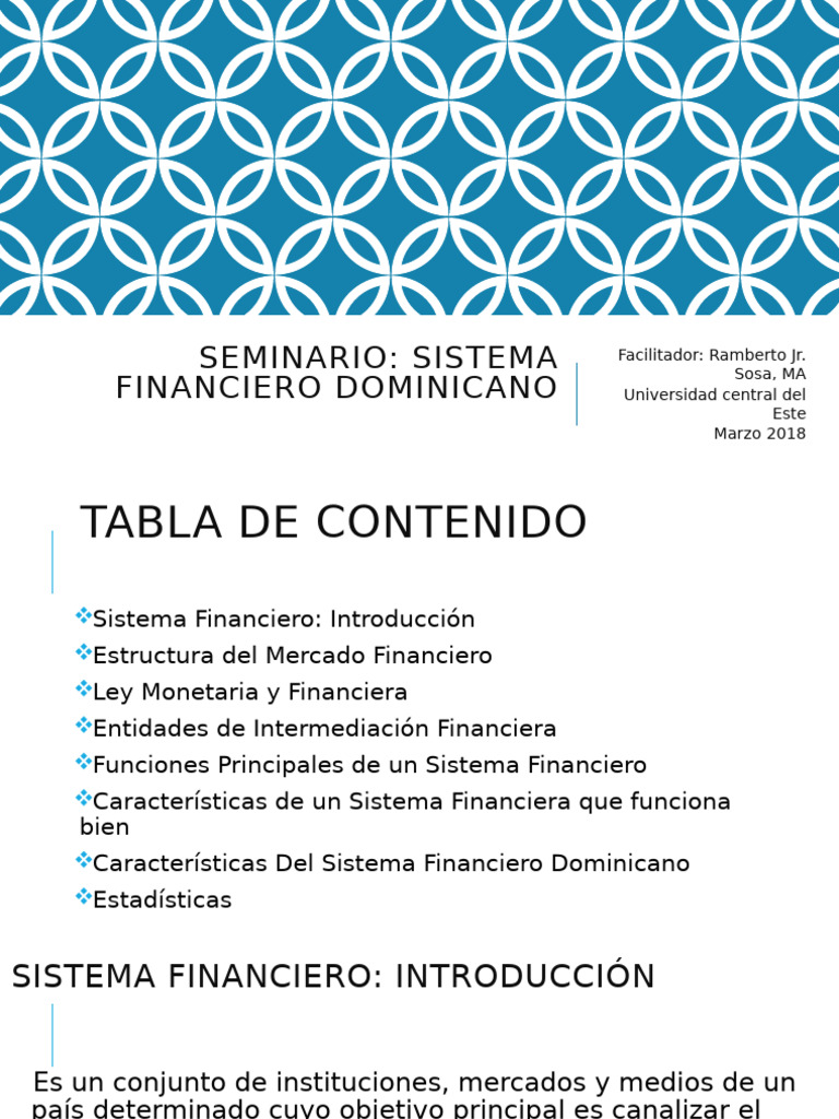 Estructura del Sistema Financiero Dominicano | PDF | Bancos | Préstamos