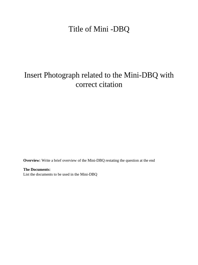 Mini-DBQ Essay Outline Guide | PDF | Essays | Thesis