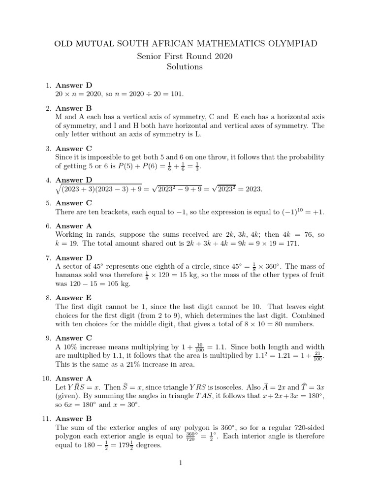 s1s2020 | PDF | Triangle | Elementary Mathematics