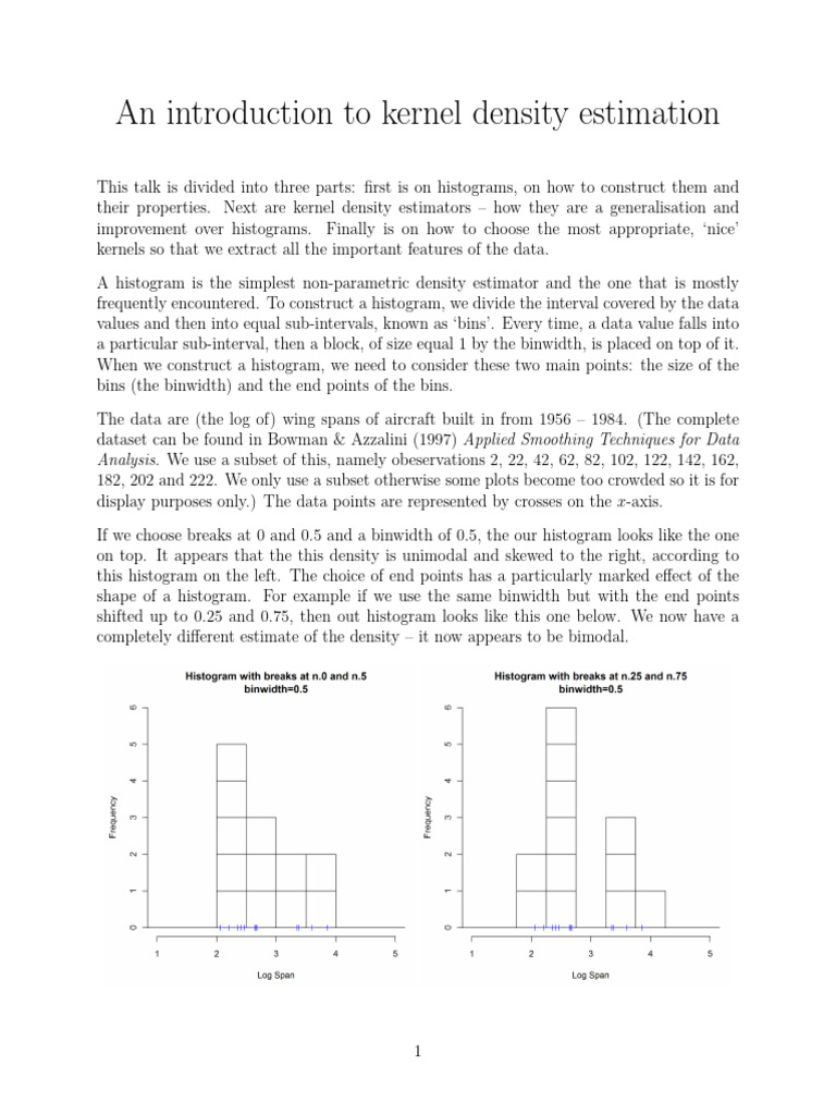 On Density Estimation | PDF | Histogram | Statistical Theory