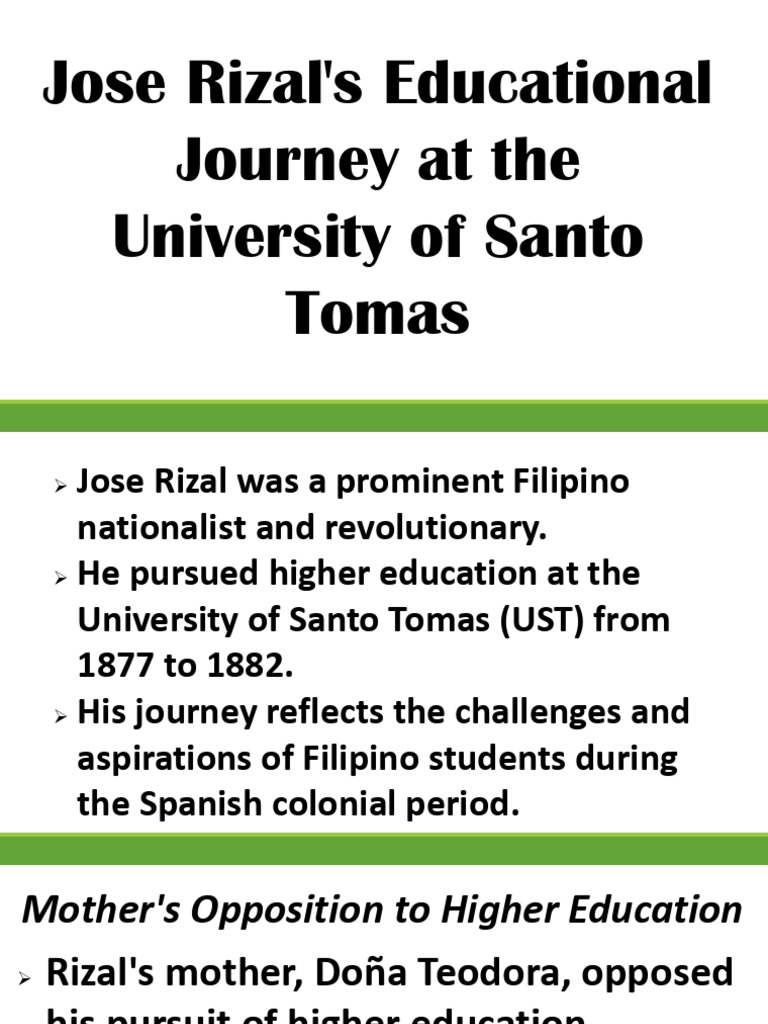 Rizal's Education at UST: A Journey | PDF