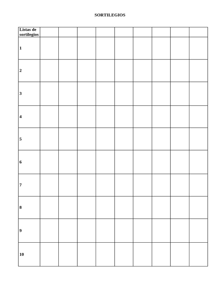 Hoja Sortilegios | PDF