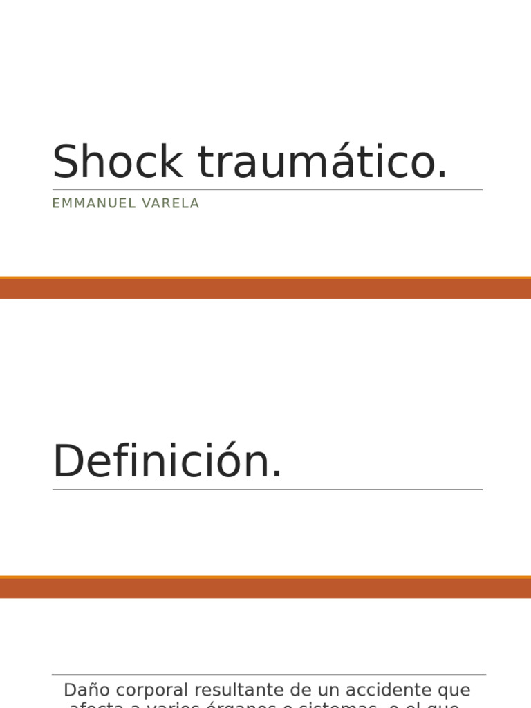Shock traumático en pediatría: causas y manejo | PDF | Choque ...