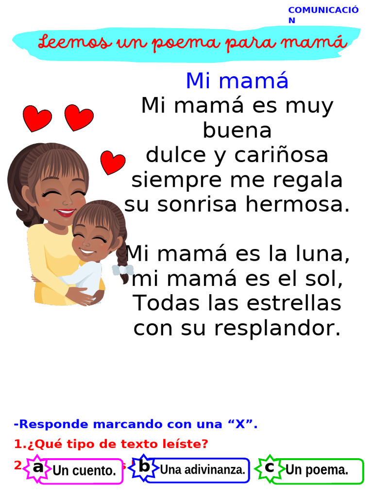 Poema para mamá en el día especial | PDF