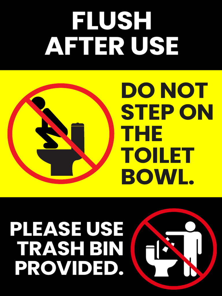 Black and Yellow Comfort Room Signage Flyer | PDF