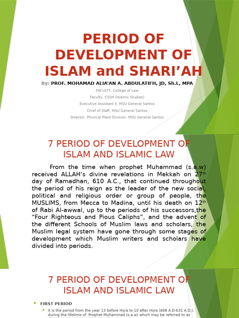 Period of Development of Islam and Shariah | PDF | Shia Islam | Sharia