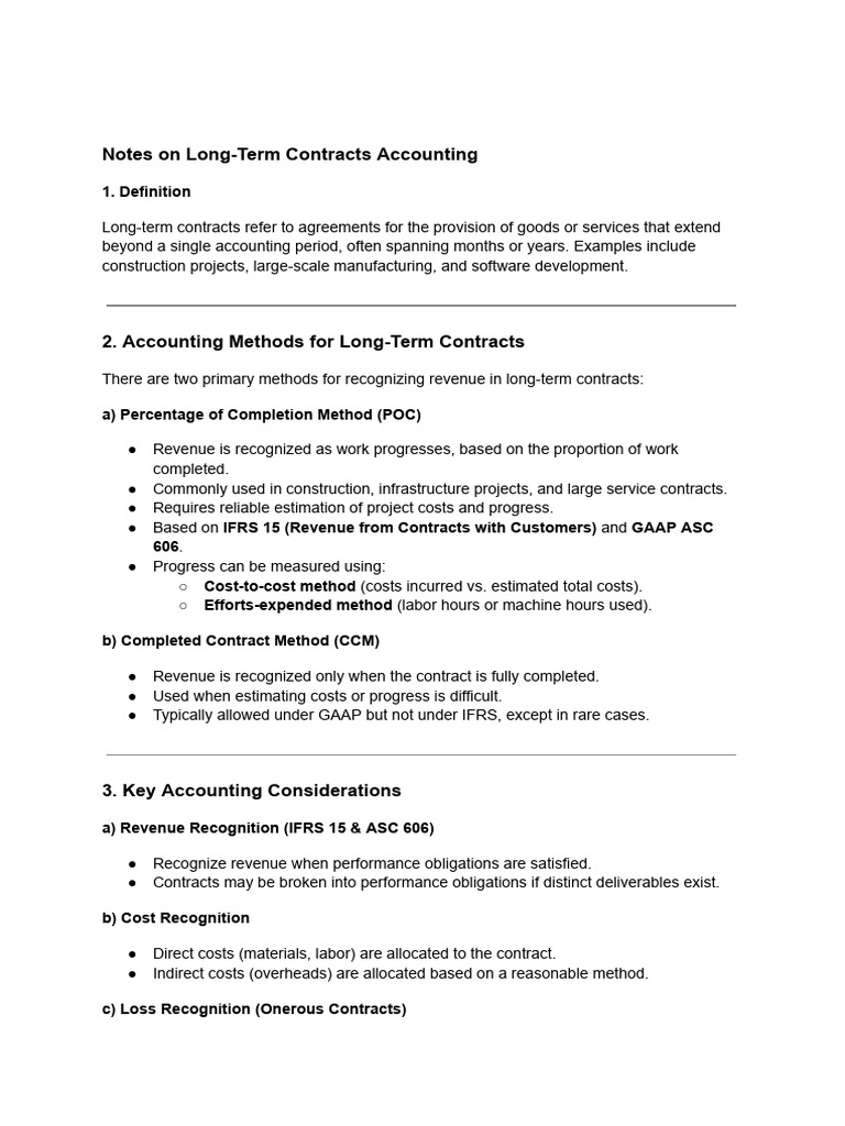 Long Term Construction Contracts | PDF | Revenue | International ...