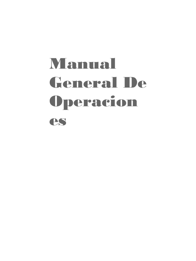 Manual de Operaciones de Transporte S.R.L. | PDF | Business | Transporte