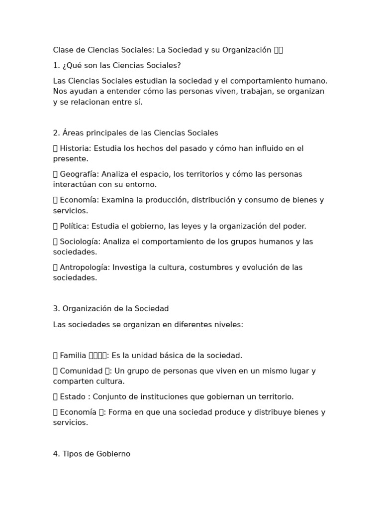 Clase de Sociales | PDF