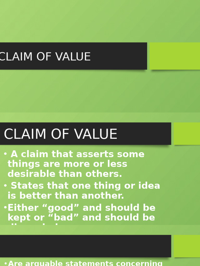 Claim of Value (Princess) | PDF
