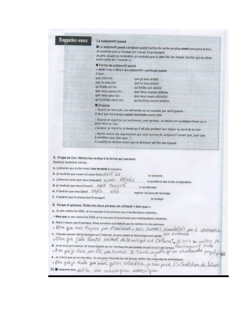 Le Subjonctif Passe Erick | PDF