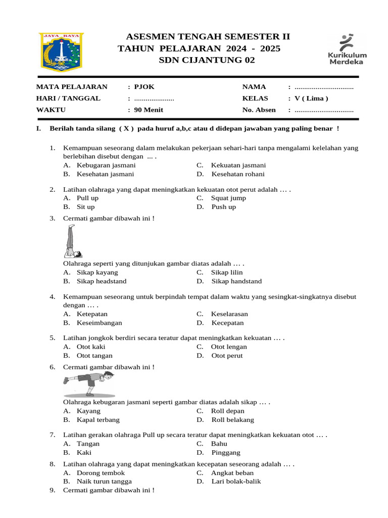 SOAL STS KLS 5 SMTR 2 2024_new | PDF