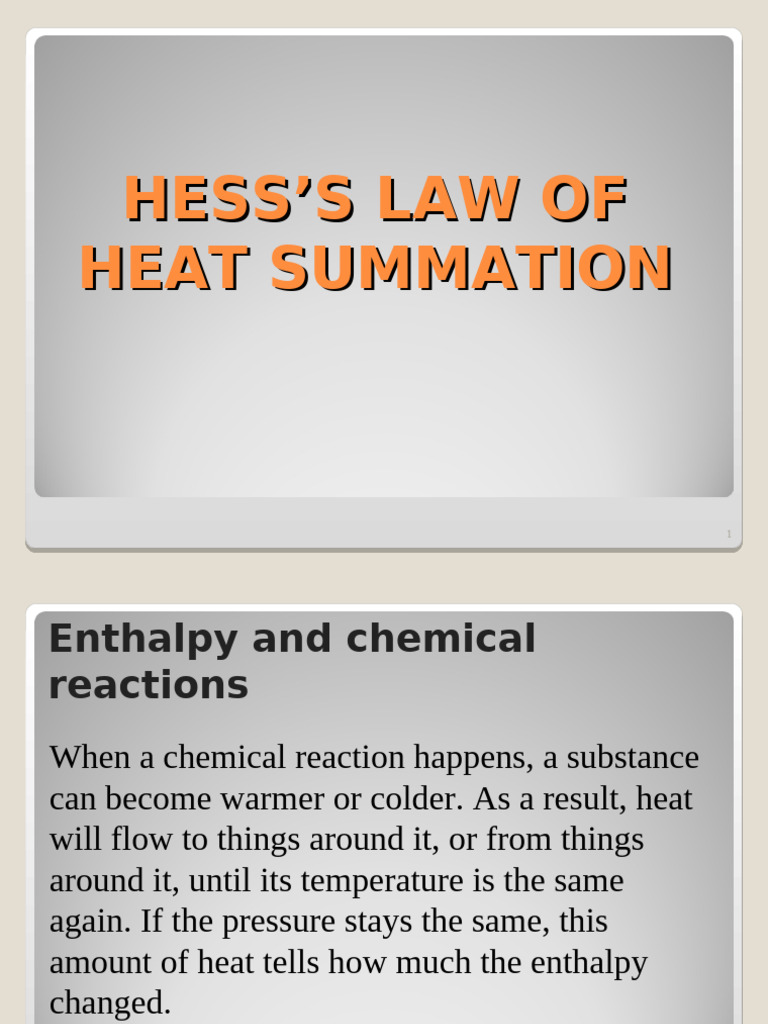 Understanding Hess's Law of Enthalpy | PDF | Enthalpy | Heat