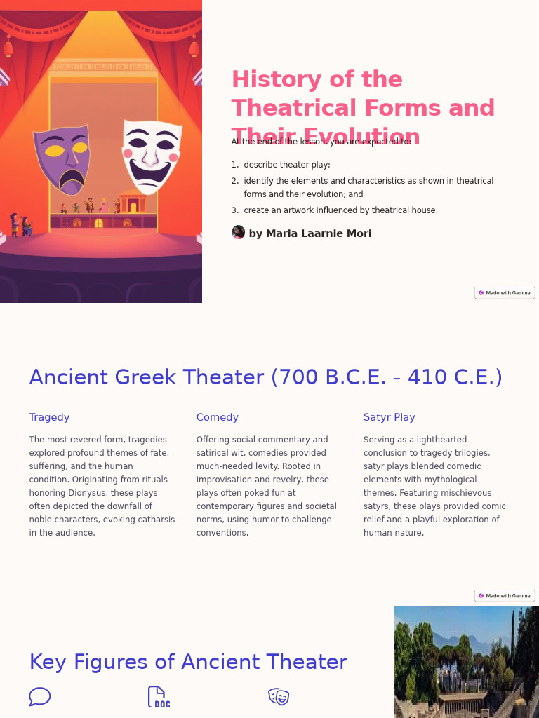 Evolution of Theatrical Forms History | PDF | Theatre | Tragedy