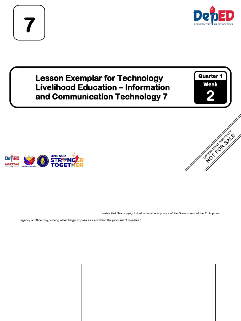 Lesson Exemplar For Technology Livelihood Education - Information and ...