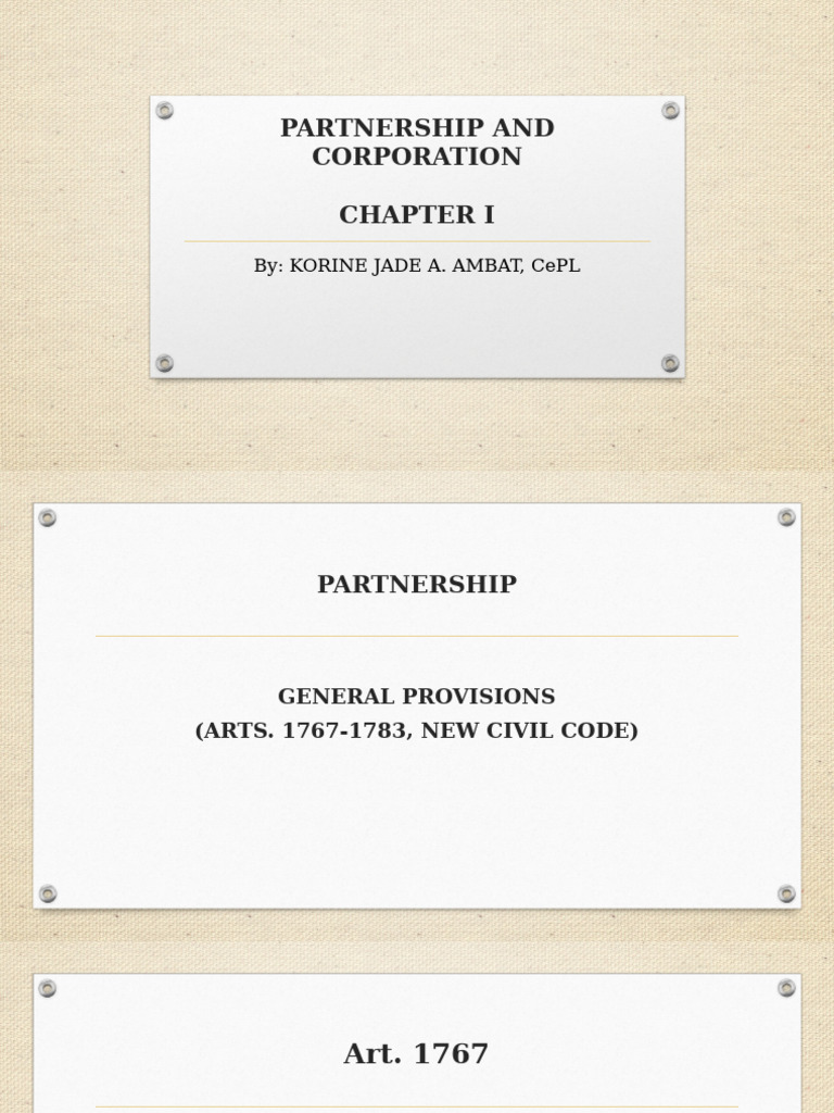 Chapter 1 General Provisions of Partnership | PDF | Partnership | Limited Partnership
