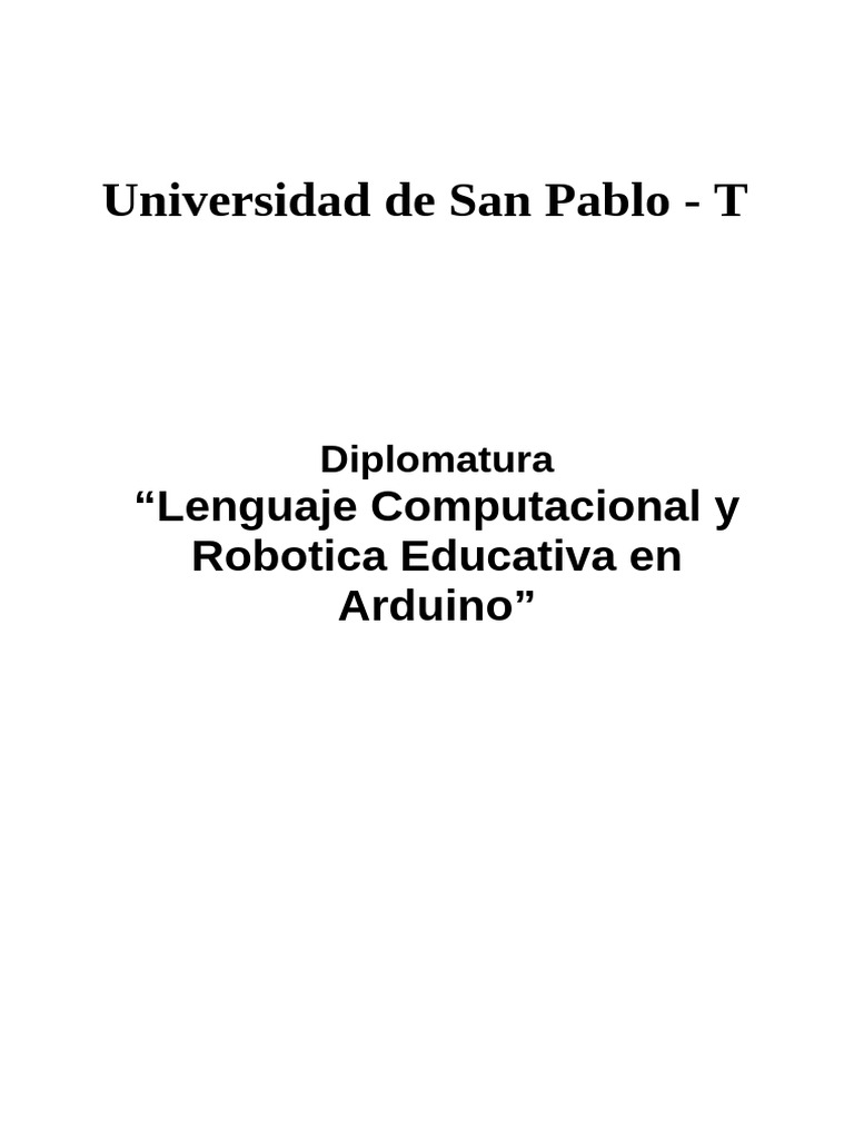 Diplomatura en Robótica Educativa Arduino | PDF | Enseñando | Arduino