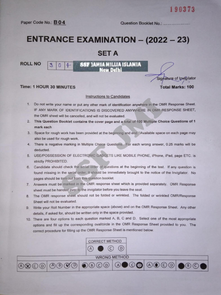 Bba 2022 - SSF Jmi | PDF