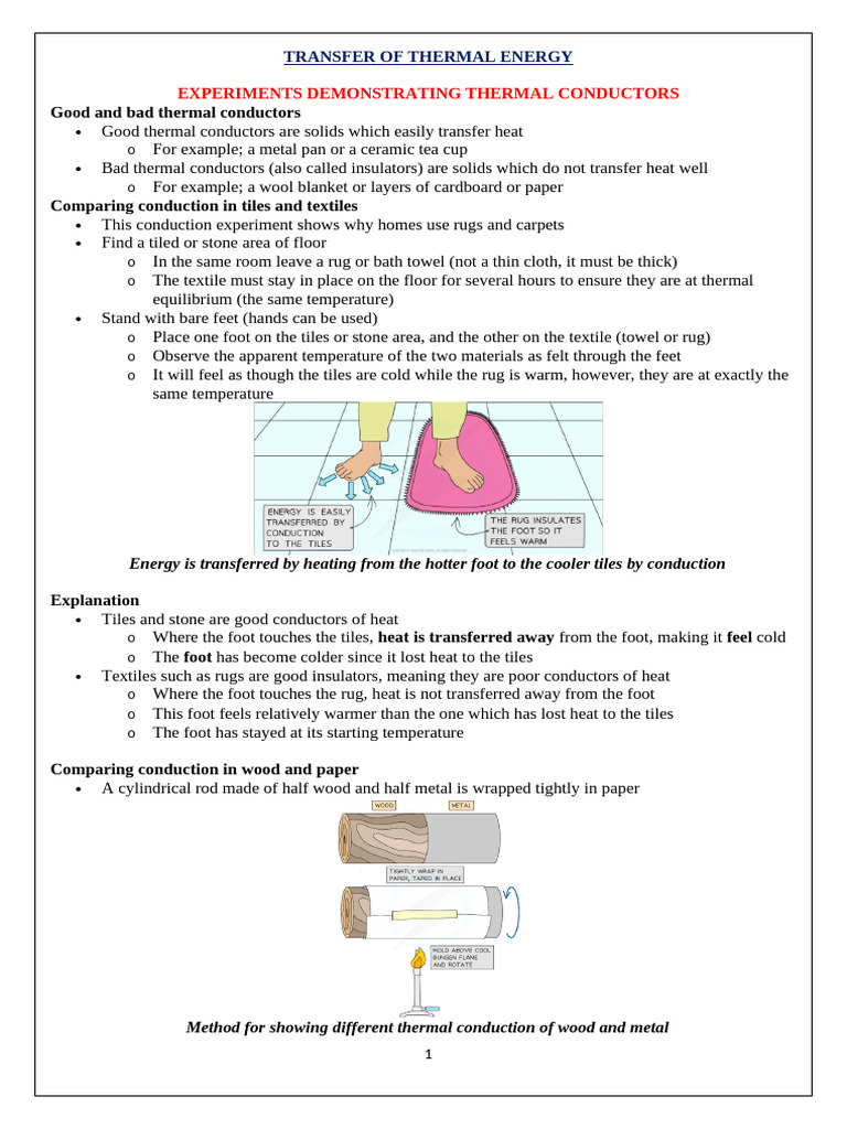Unit 11 - Thermal Energy Transfers | PDF | Convection | Radiator