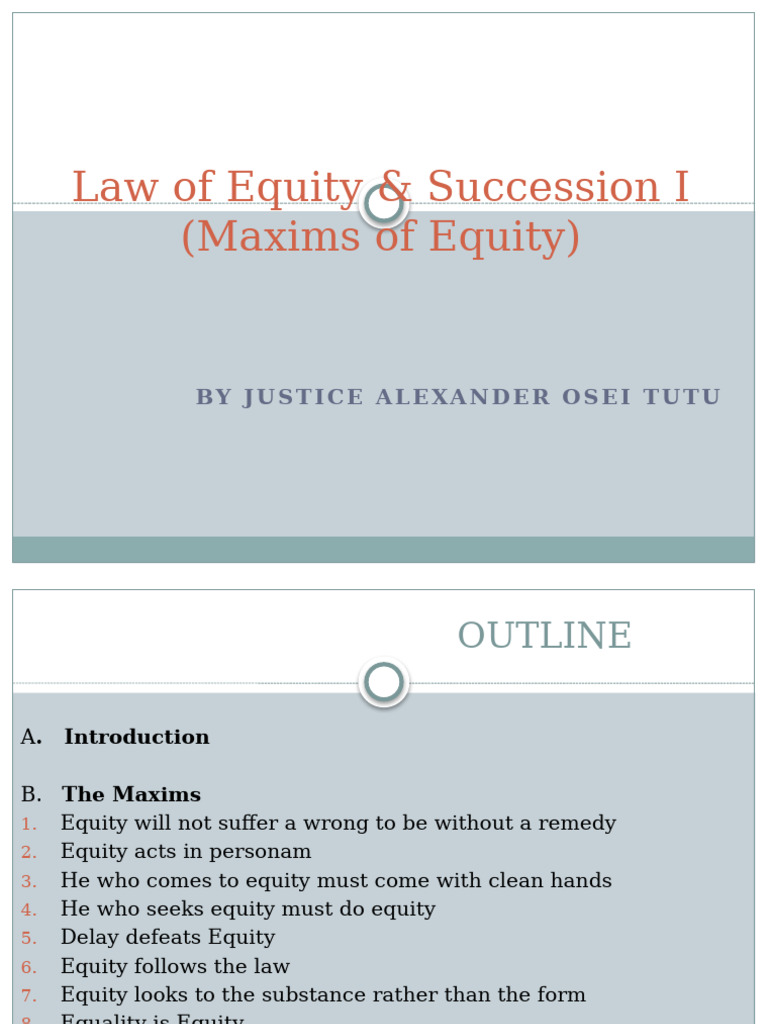 Additional Material On Equity & Decisions of The Courts - 032532 | PDF ...
