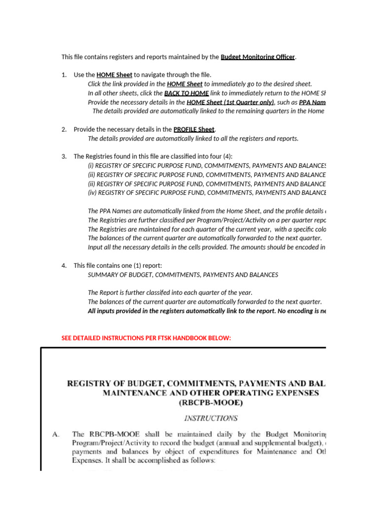 Budget Monitoring Registers and Reports | PDF | Budget