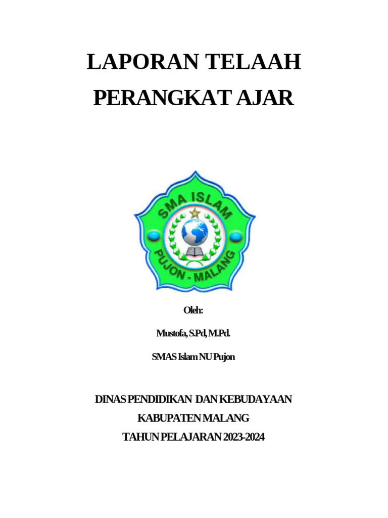 Telaah Kualitas Modul Ajar SMAS NU Pujon | PDF