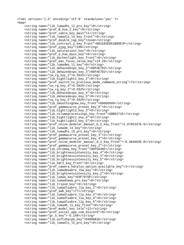 Camera Settings Configuration XML | PDF | Mobile Phones