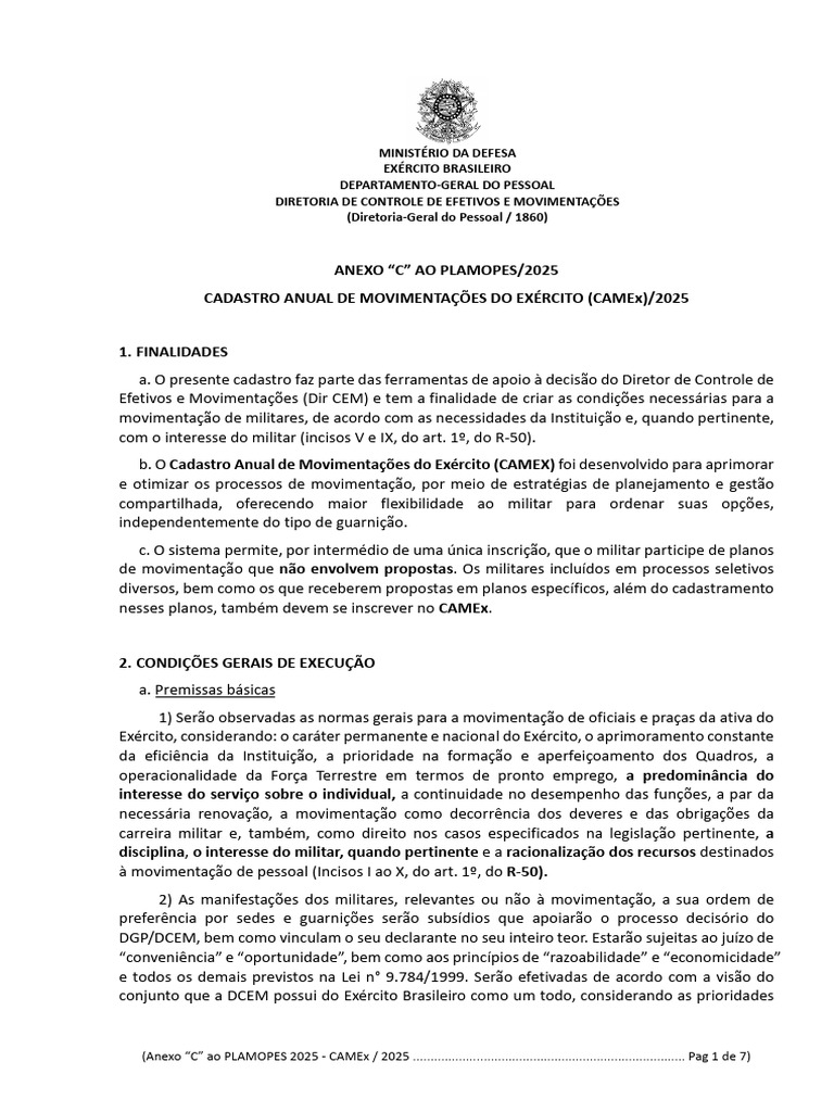 Cadastro Anual De Movimentações Camex 2025 Pdf Ciência Militar