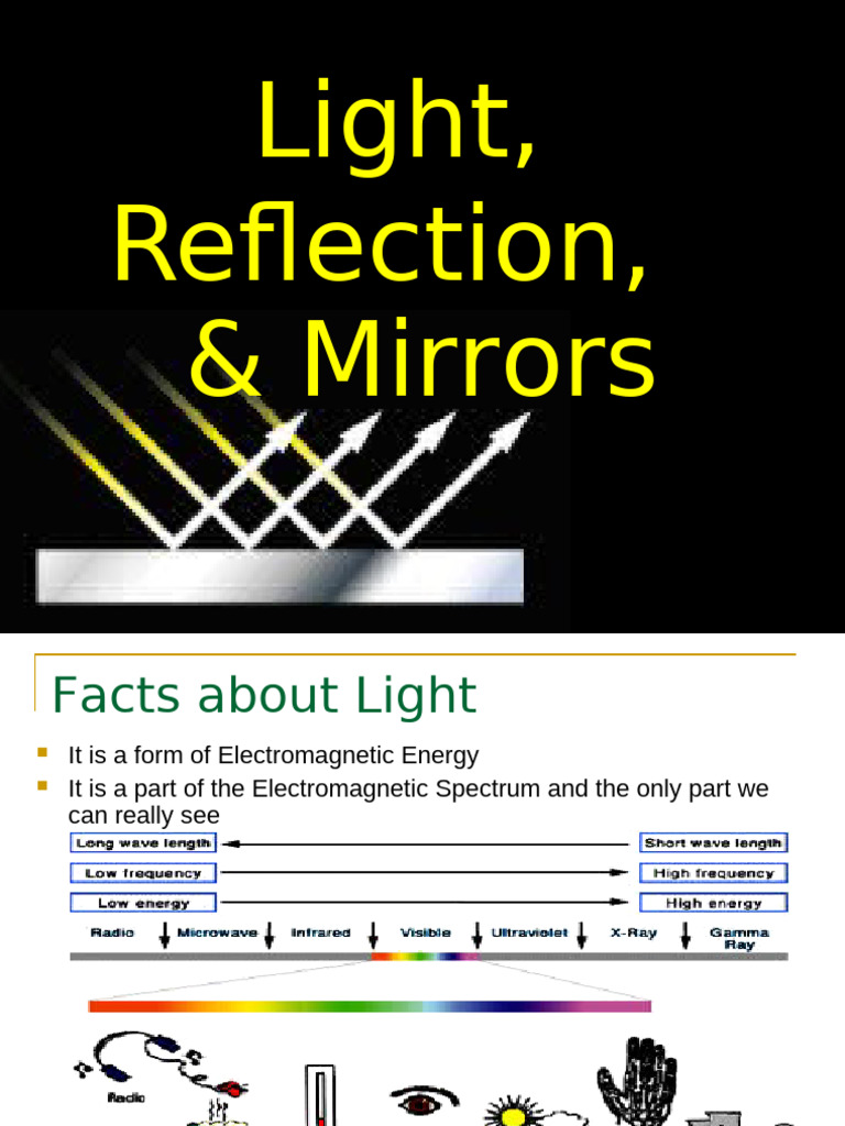 Reflection of Light in Mirrors | PDF | Reflection (Physics) | Mirror