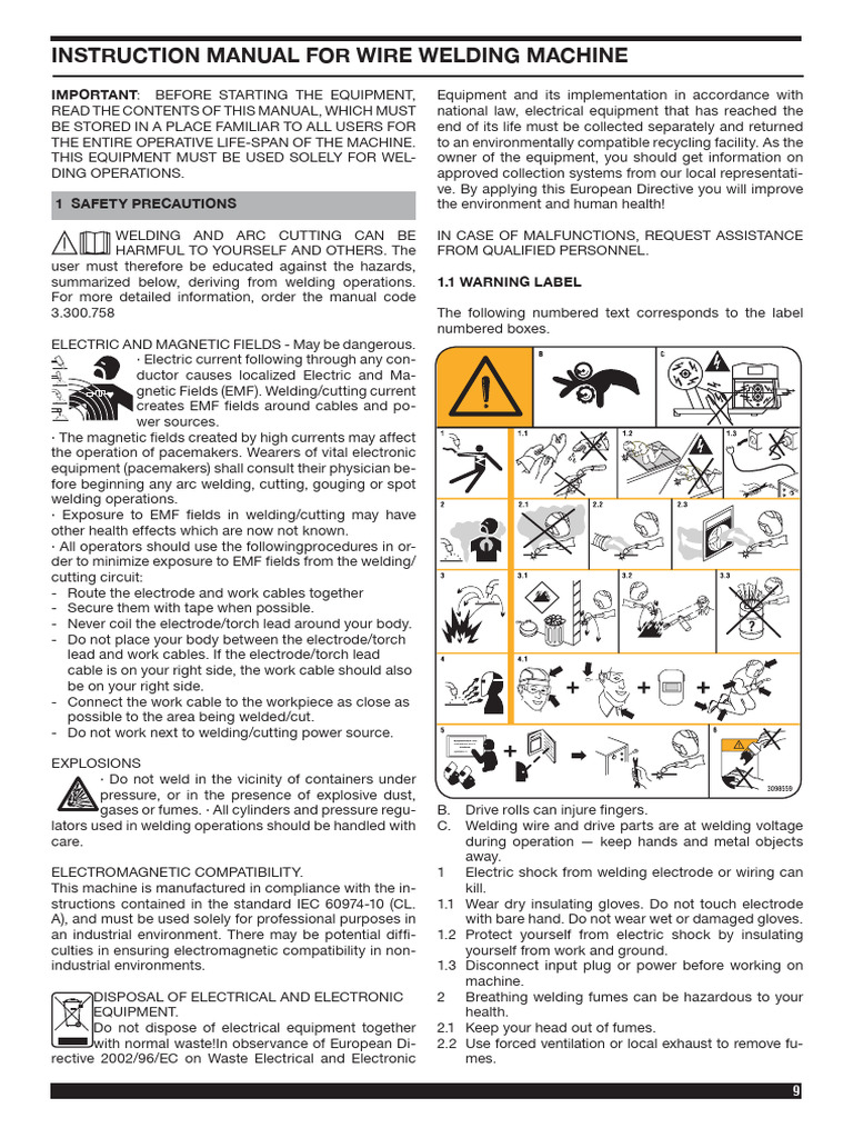 Wire Welding Machine Instruction Manual | PDF | Welding | Construction