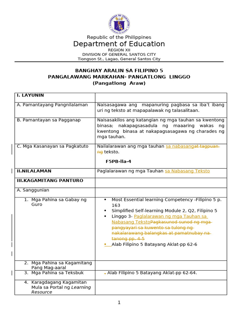 Fil 5 Q2 - WK 3 Day 3-4 Rosebella Peniones | PDF