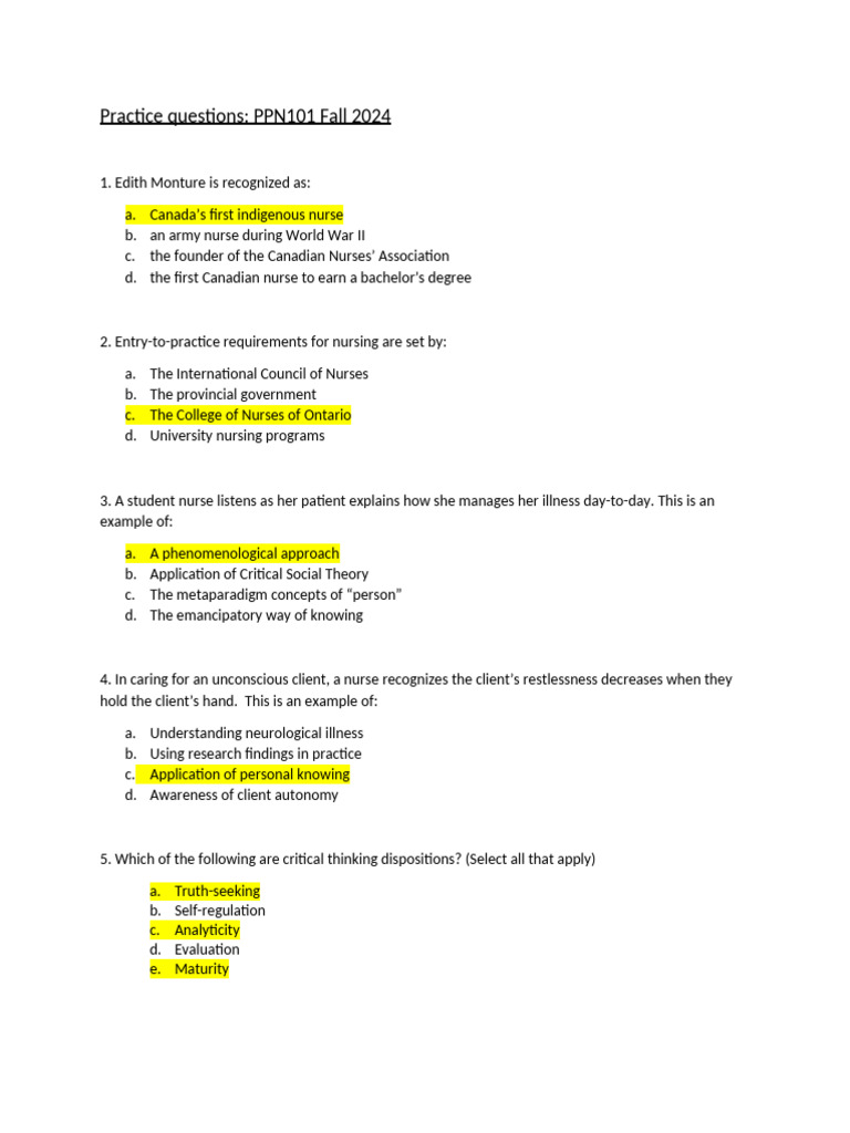 NP-CON-101 Practice Questions Guide | PDF | Nursing | Health Care