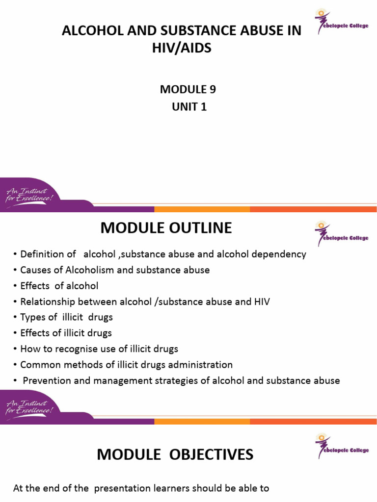 MODULE 9 - Alcohol and Substance Abuse | PDF | Alcoholism | Substance Abuse