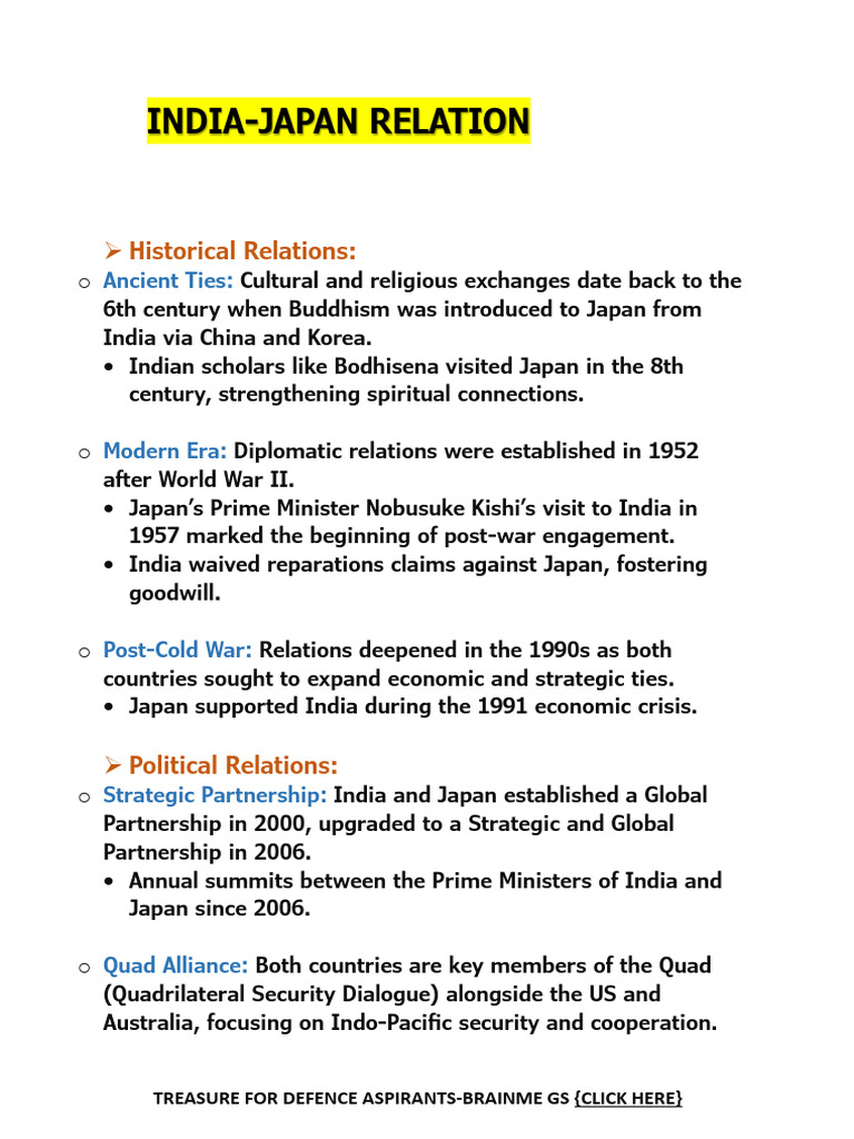 India-Japan Historical Relations Overview | PDF | Japan | Diplomacy
