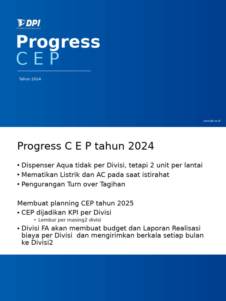 Progres CEP Tahun 2024[1] | PDF