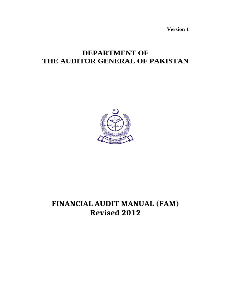 FAM Revised - 2012 | PDF | Audit | Internal Control