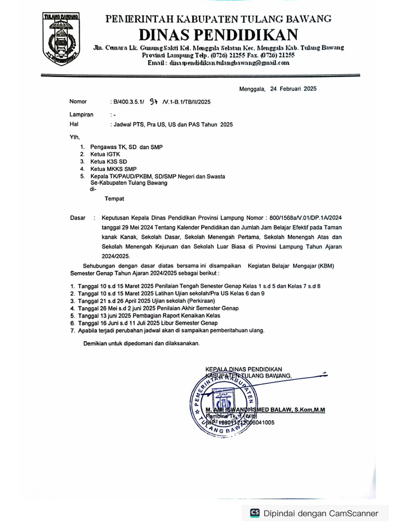 jadwal PTS,pra us Thun 2025 | PDF