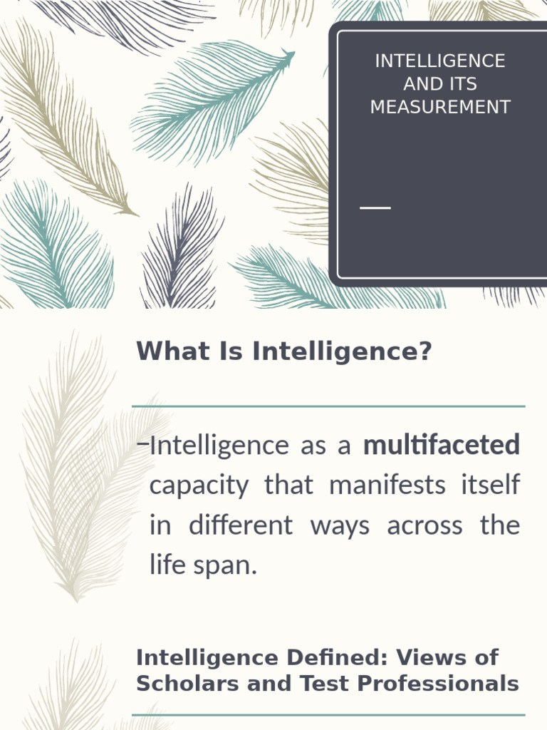 8 Intelligence and Its Measurement | PDF | Intelligence | Factor Analysis