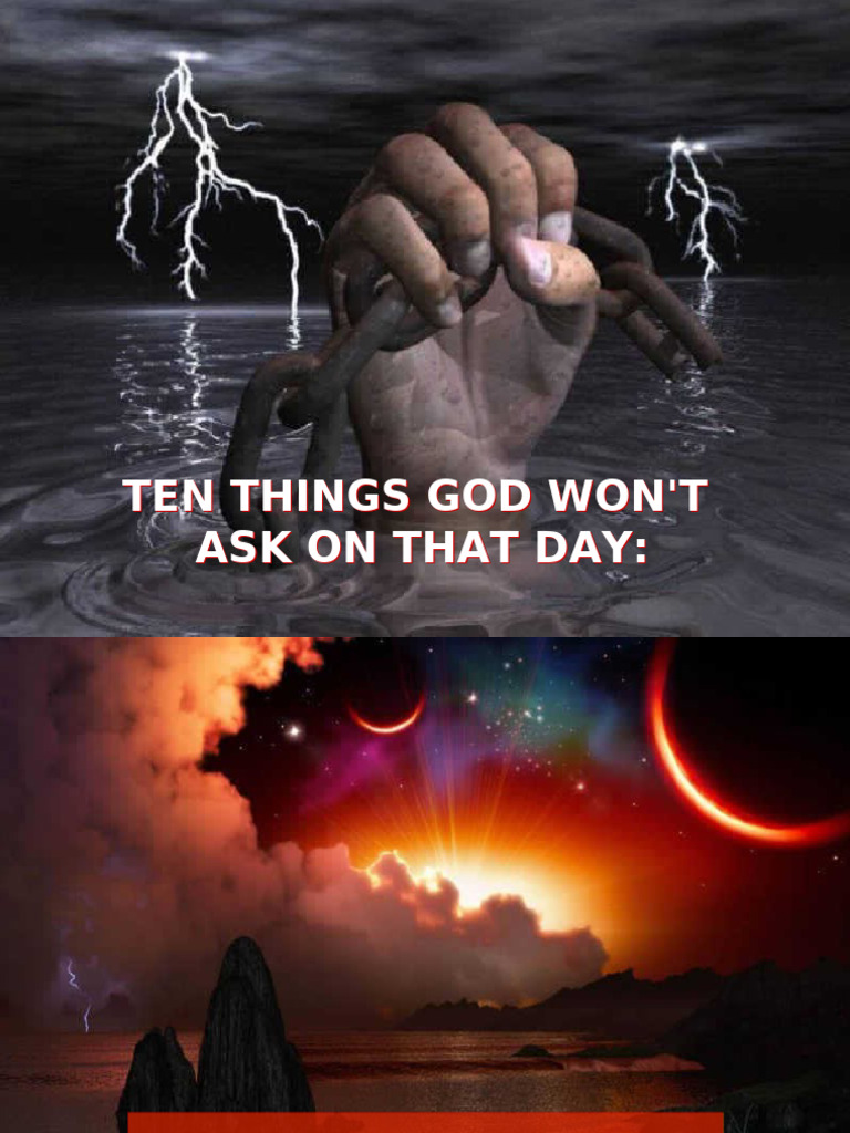 The Things God Won't Ask On That Day | PDF