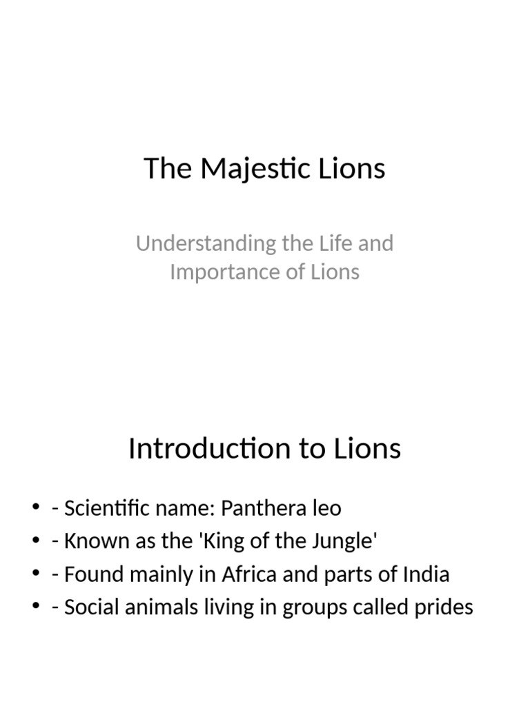 Lions Presentation | PDF