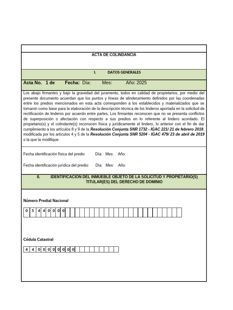 Acta Colindancia | PDF