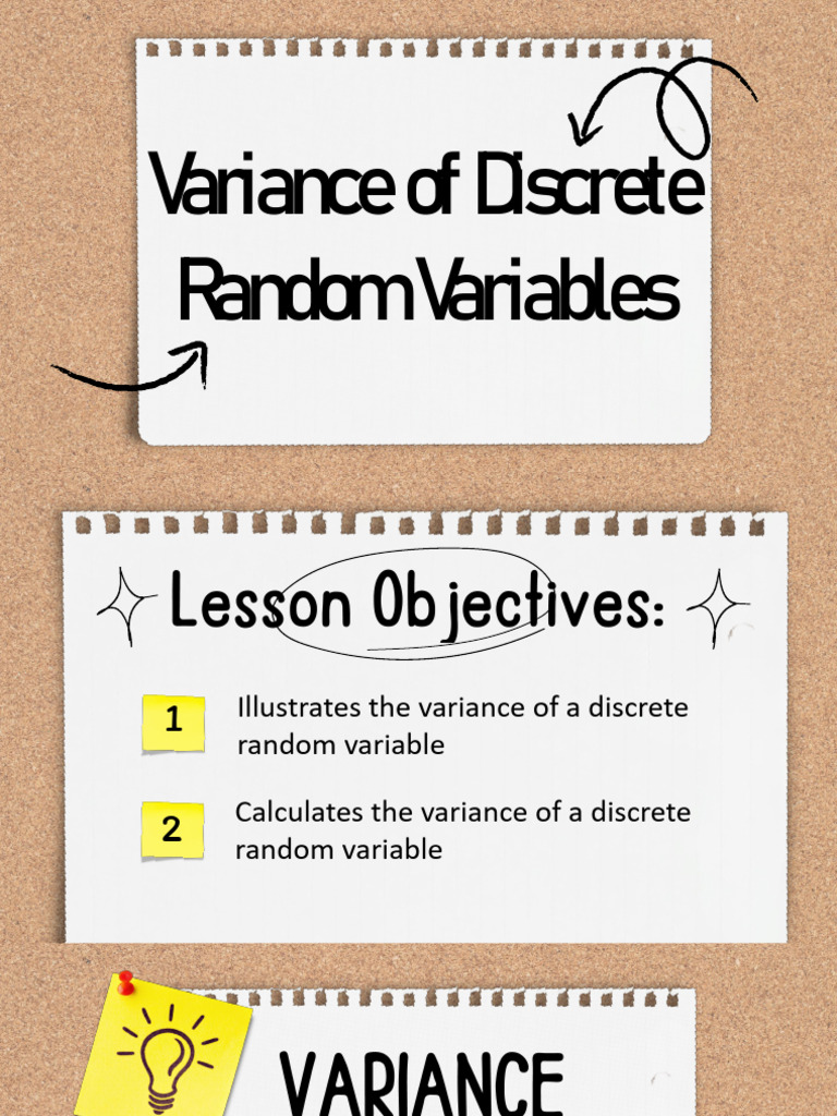 W3 - Day 1 - Variance-of-Discrete-Random-Variables | PDF | Variance | Random Variable
