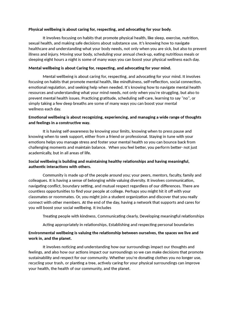 Health and Wellness Mind Map | PDF | Mental Health | Mind